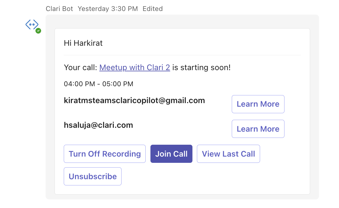 Copilot Notifications for Microsoft Teams