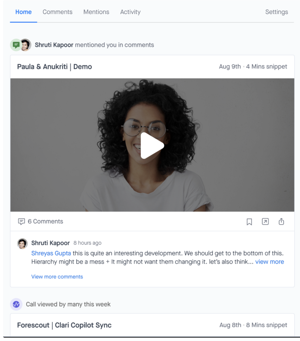 Copilot Conversation Feed