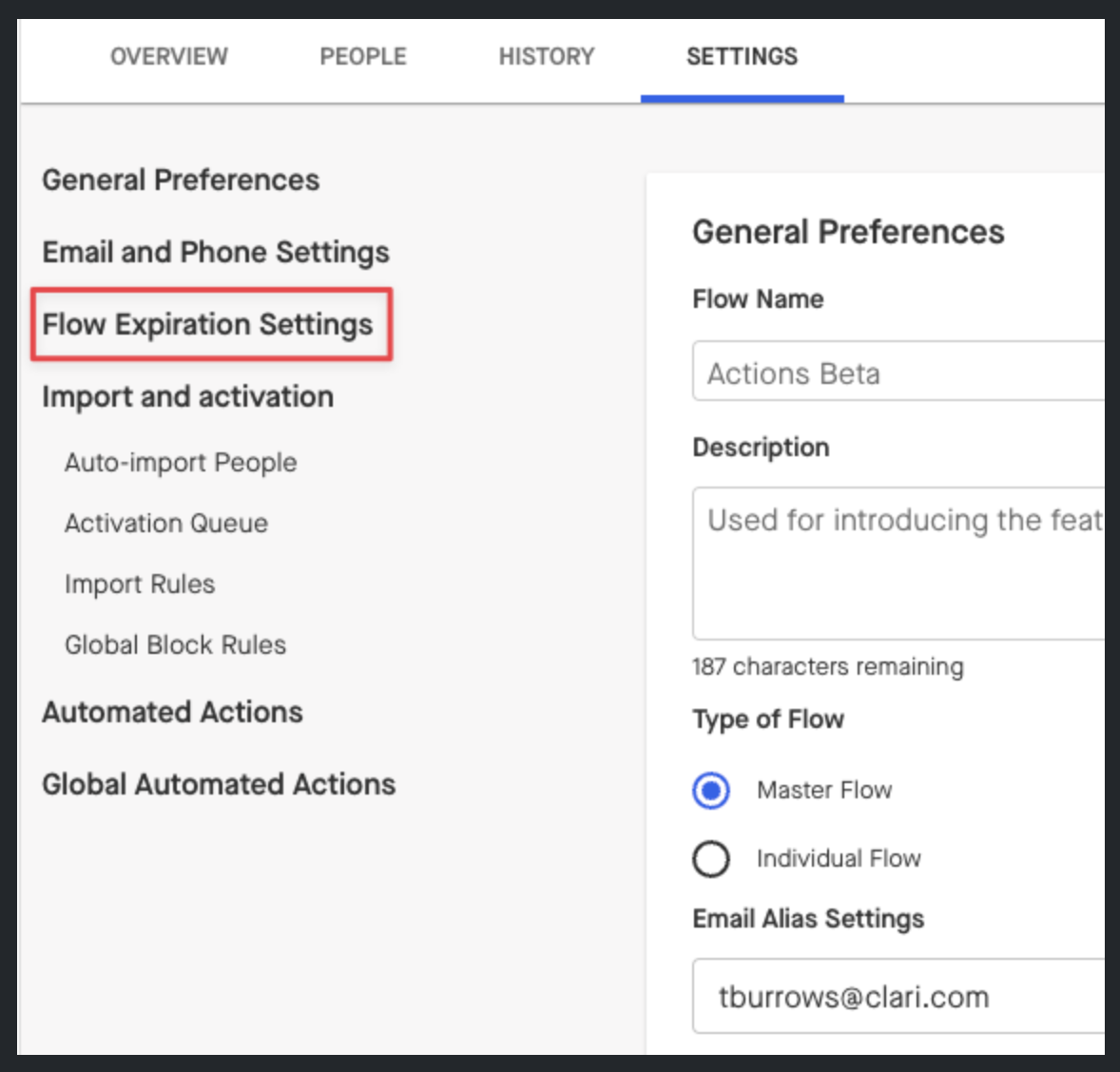 Flow Expiration Settings
