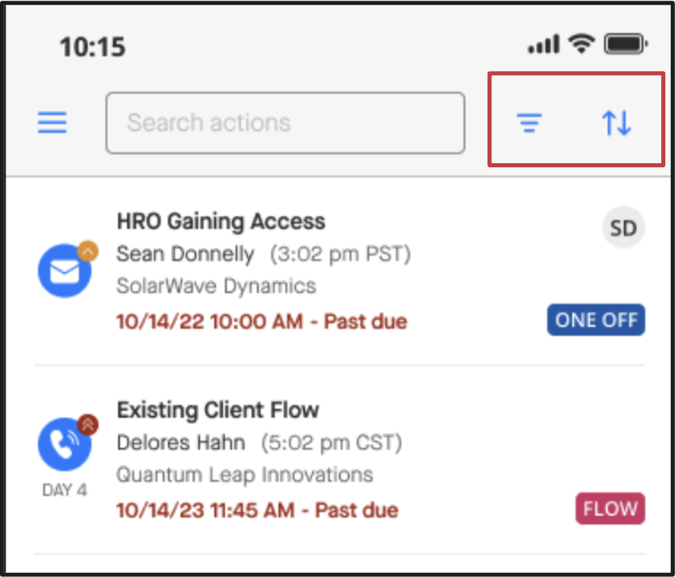 Execute Actions in the Groove Mobile App