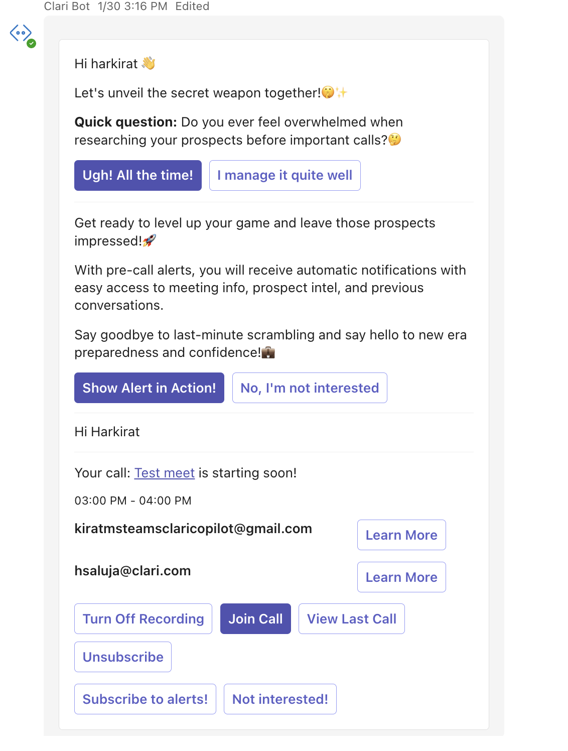 Copilot Notifications for Microsoft Teams