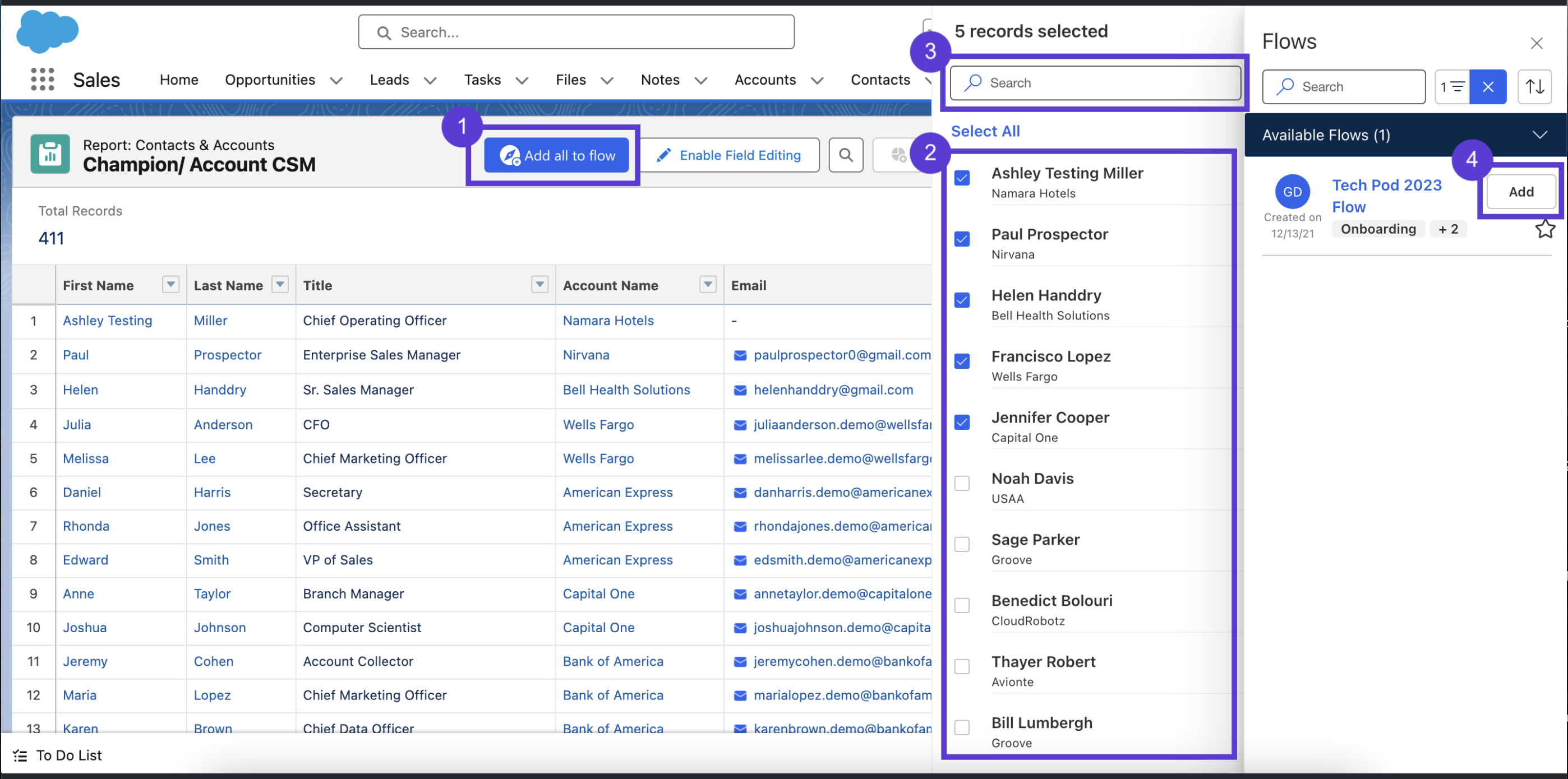 Add People to Groove Flows from Salesforce Reports